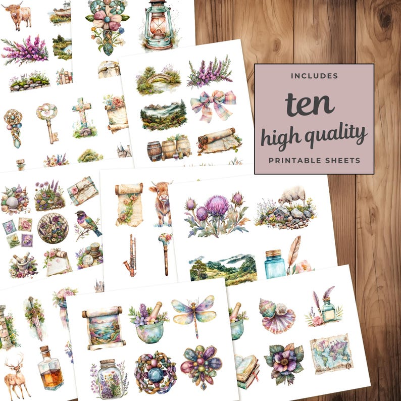 Scotland Tales From the Glen Fussy Cuts Junk Journal Kit| Digital ...
