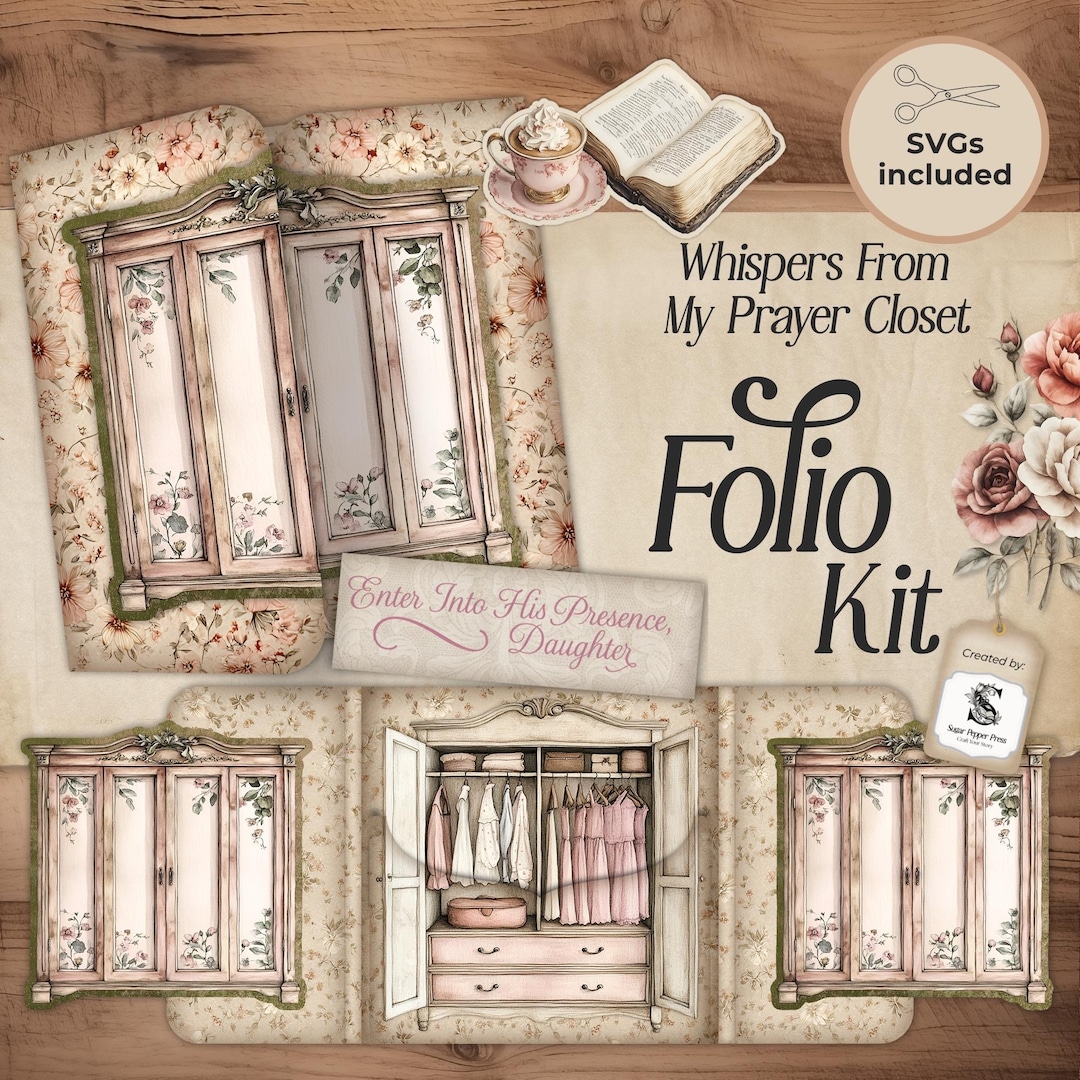 Vintage Wardrobe Prayer Closet Fussy Cut Junk Journal Folio, Scripture ...