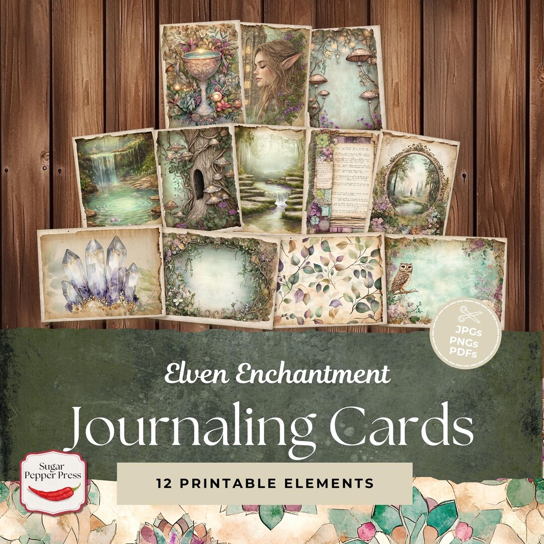 Elven Enchantment Journaling Cards | Woodland Junk Journal Ephemera ...