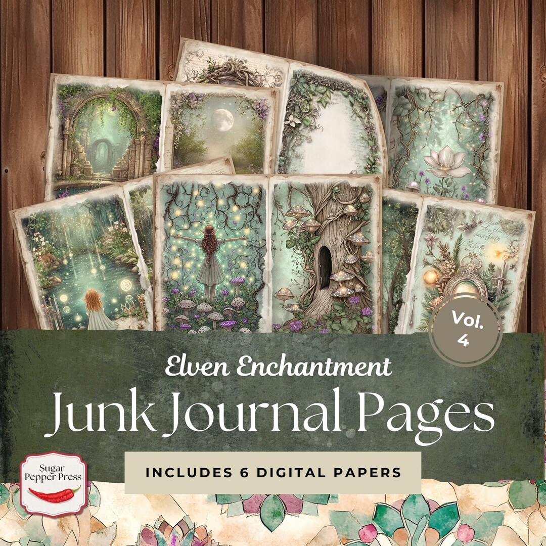 Elven Enchantment Junk Journal Pages Vol 4 | Magical Woodland, Forest ...