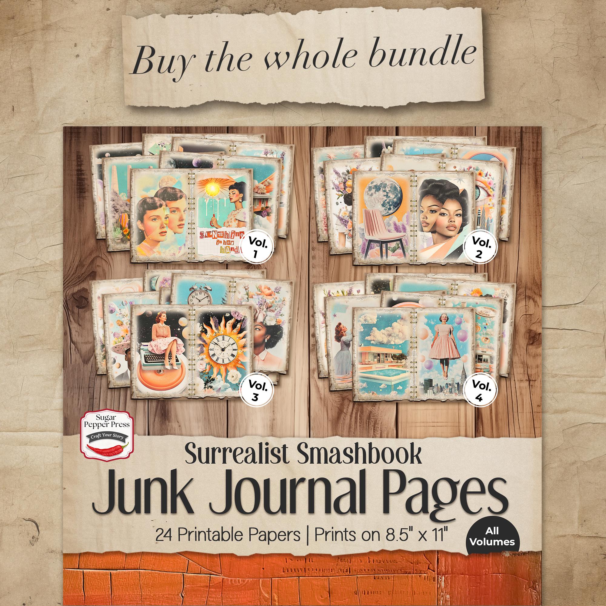 Retro Surreal Junk Journal Pages | Vol 3, Mid-century Modern Digital ...