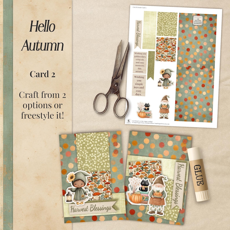 Fall Printable Card Making Kit – Easy DIY Autumn Greeting Cards ...