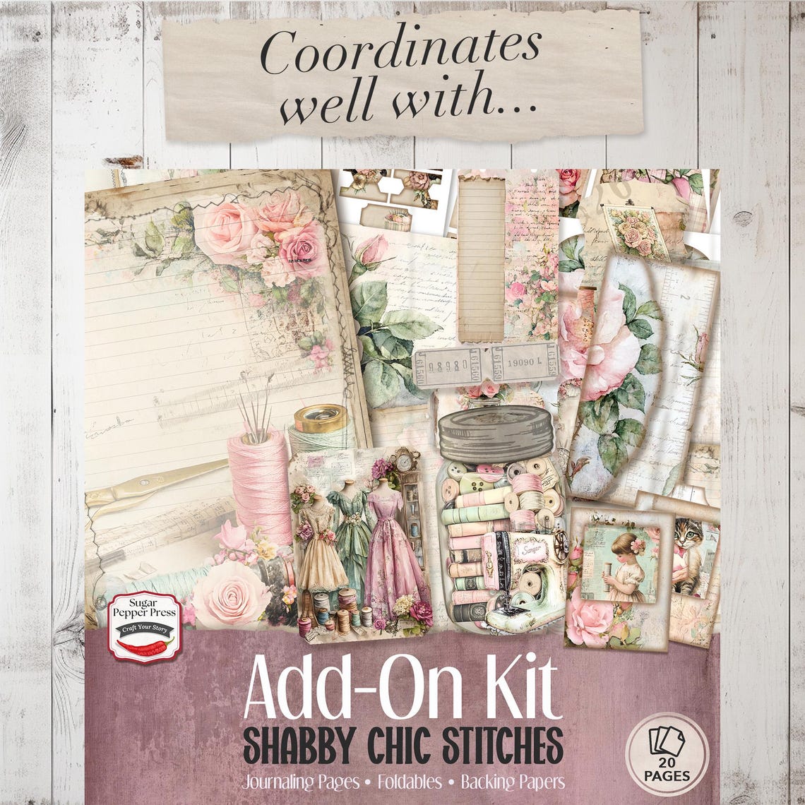 Shabby Chic Digital Paper French Country Background Paper Bundle ...