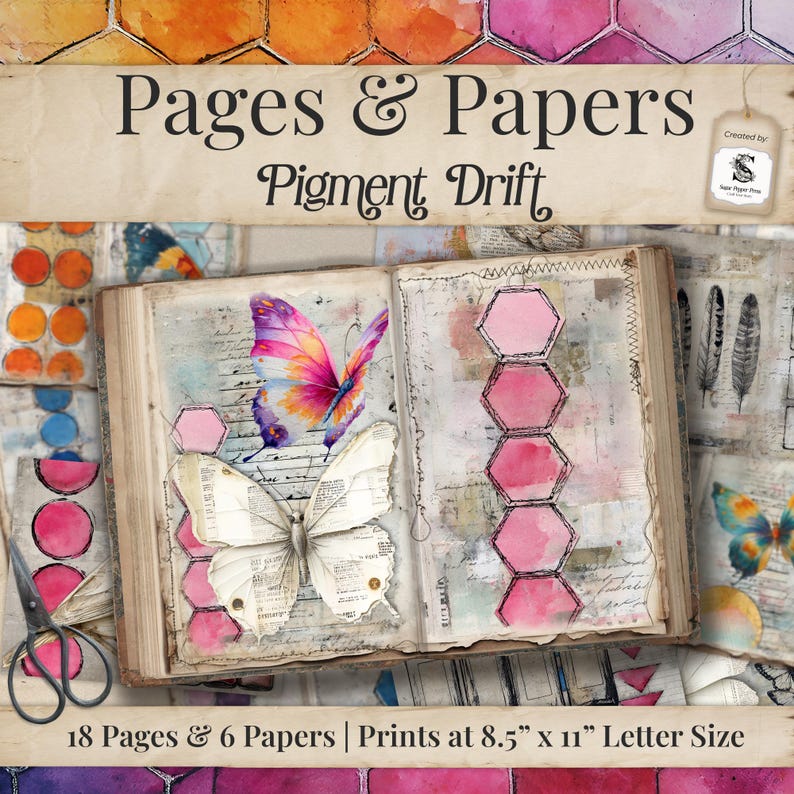 Paint Swatch Pages & Papers | Vintage Grungy Junk Journal for ...
