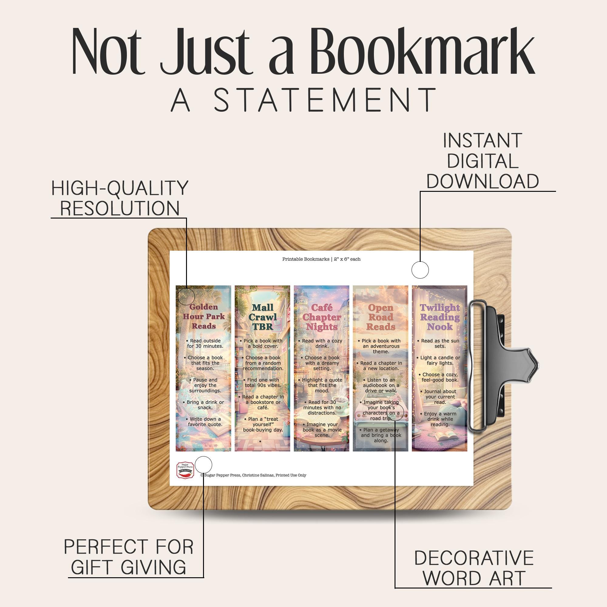 90s Themed Printable Reading Challenge Ideas Bookmarks, Digital ...