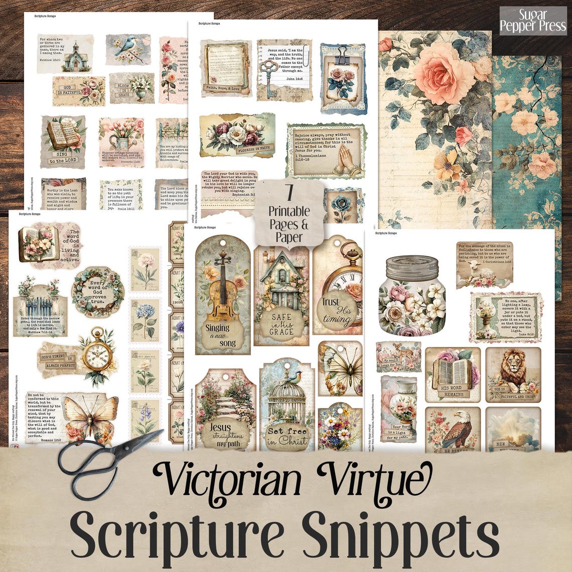 Scripture Scraps Junk Journal Victorian Vintage | Christian Printable ...