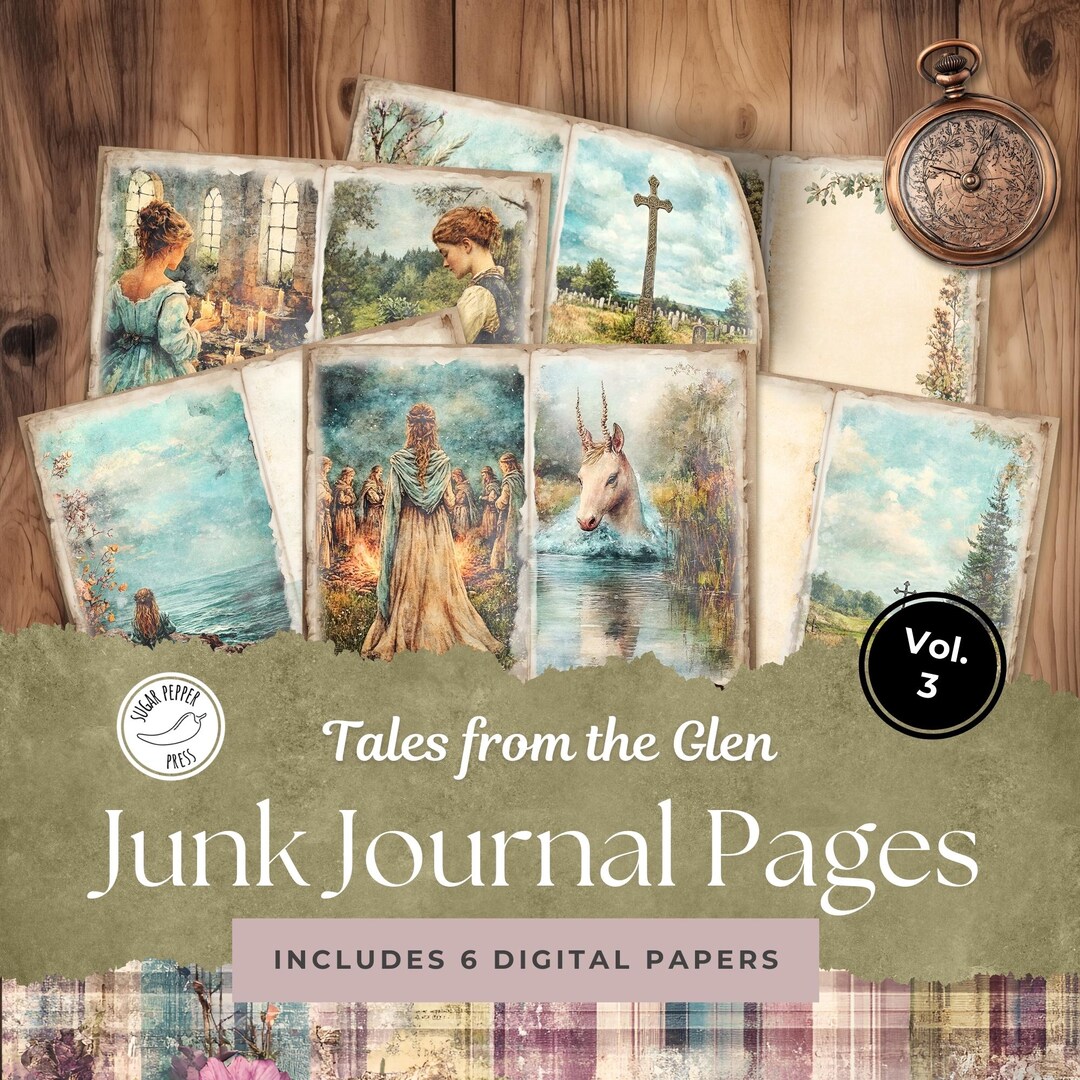 Scottish Folklore Junk Journal Pages, Celtic Mythology Kit (digital ...