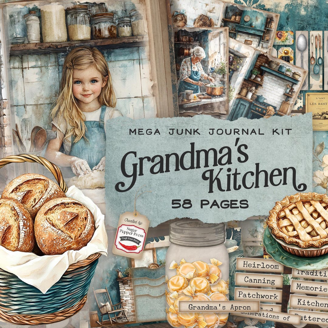 Cooking Junk Journal Mega Kit, Grandma's Recipe Printable Pages ...