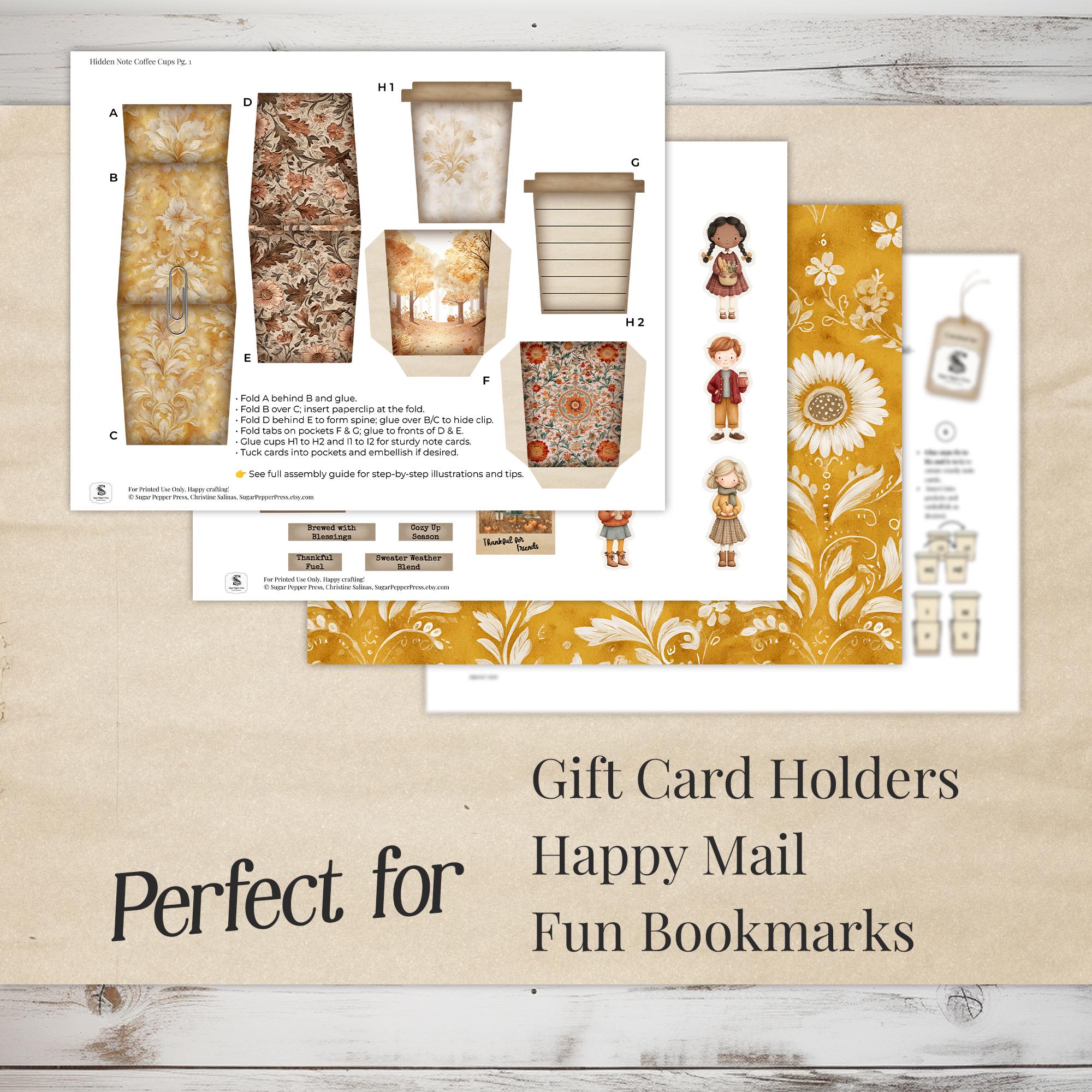 Thanksgiving Coffee Cup Hidden Note, Hidden Paperclip Craft (digital ...