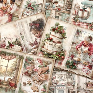 Vintage Christmas Bakery Junk Journal Pages - Digital Download, Shabby ...
