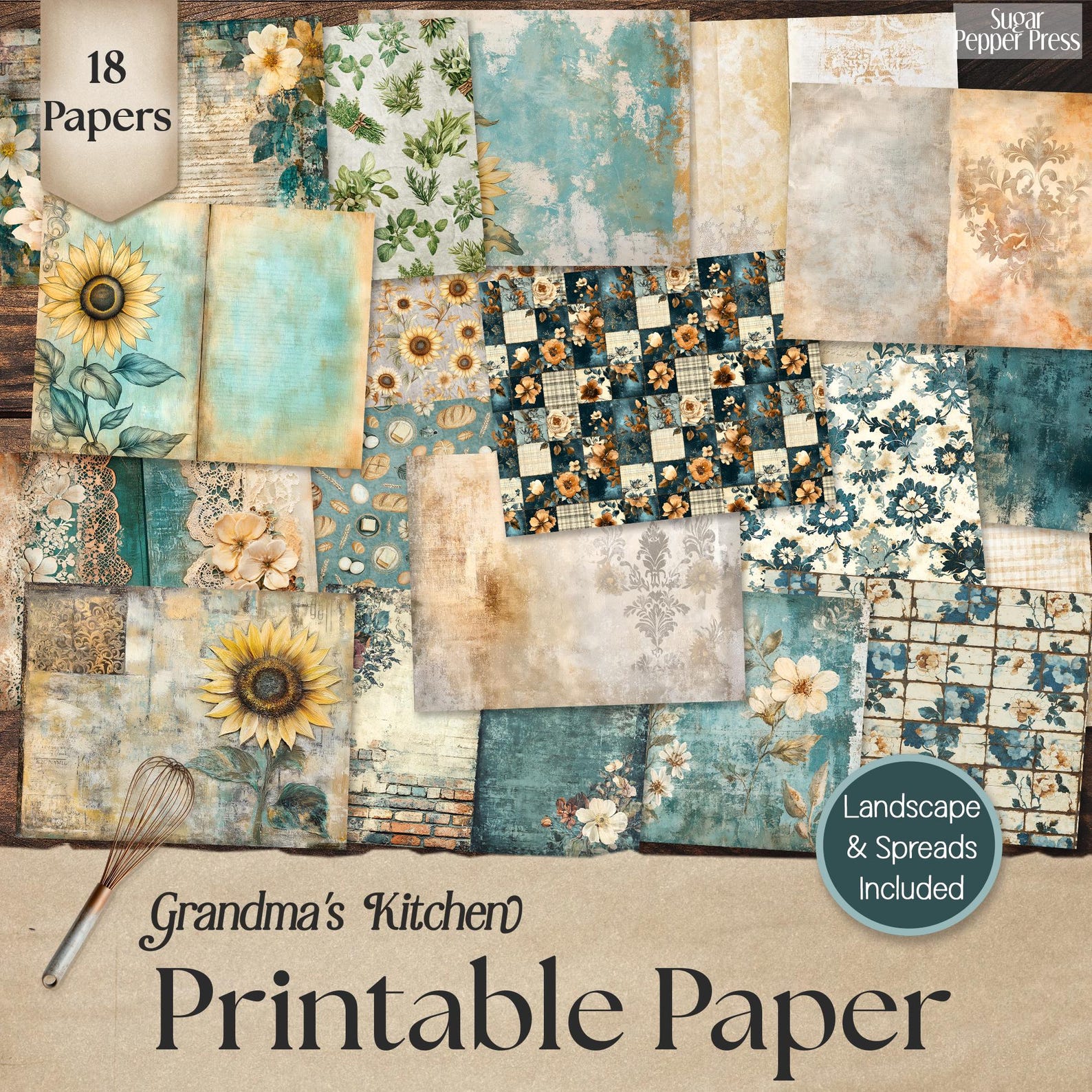 Cooking Junk Journal Mega Kit, Grandma's Recipe Printable Pages ...