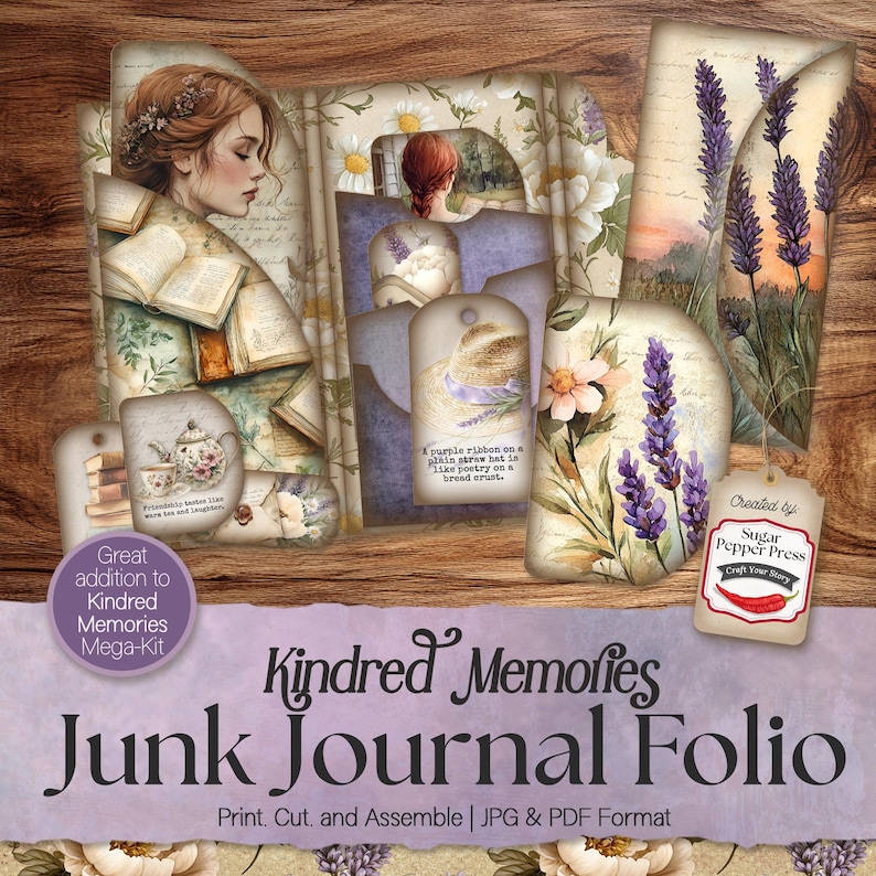 Anne Shirley Junk Journal Folio, Kindred Green Gables, Vintage ...