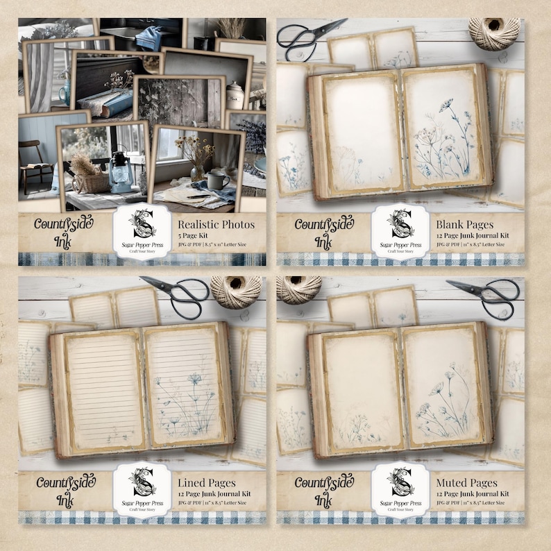 Country Farmhouse Junk Journal Pages Vol. 2 | Printable Vintage ...