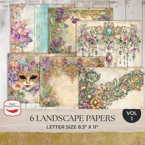 Mardi Gras Printable Scrapbook Paper Kit, Enchanting and Vibrant ...