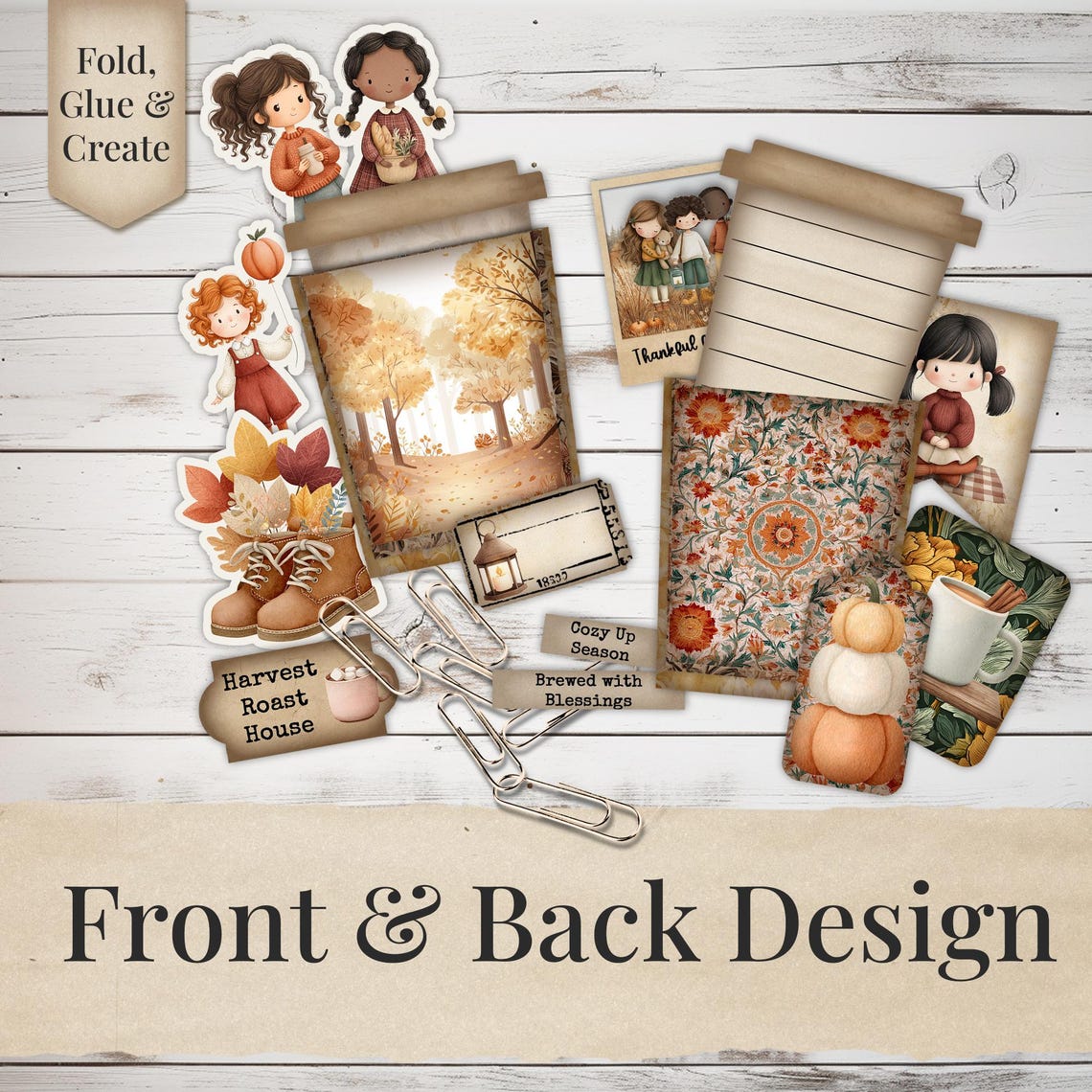 Thanksgiving Coffee Cup Hidden Note, Hidden Paperclip Craft (digital ...