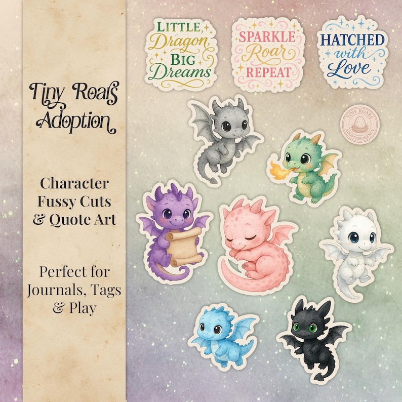 Adopt a Dragon Junk Journal Kit: Story Pockets File Folder (digital ...