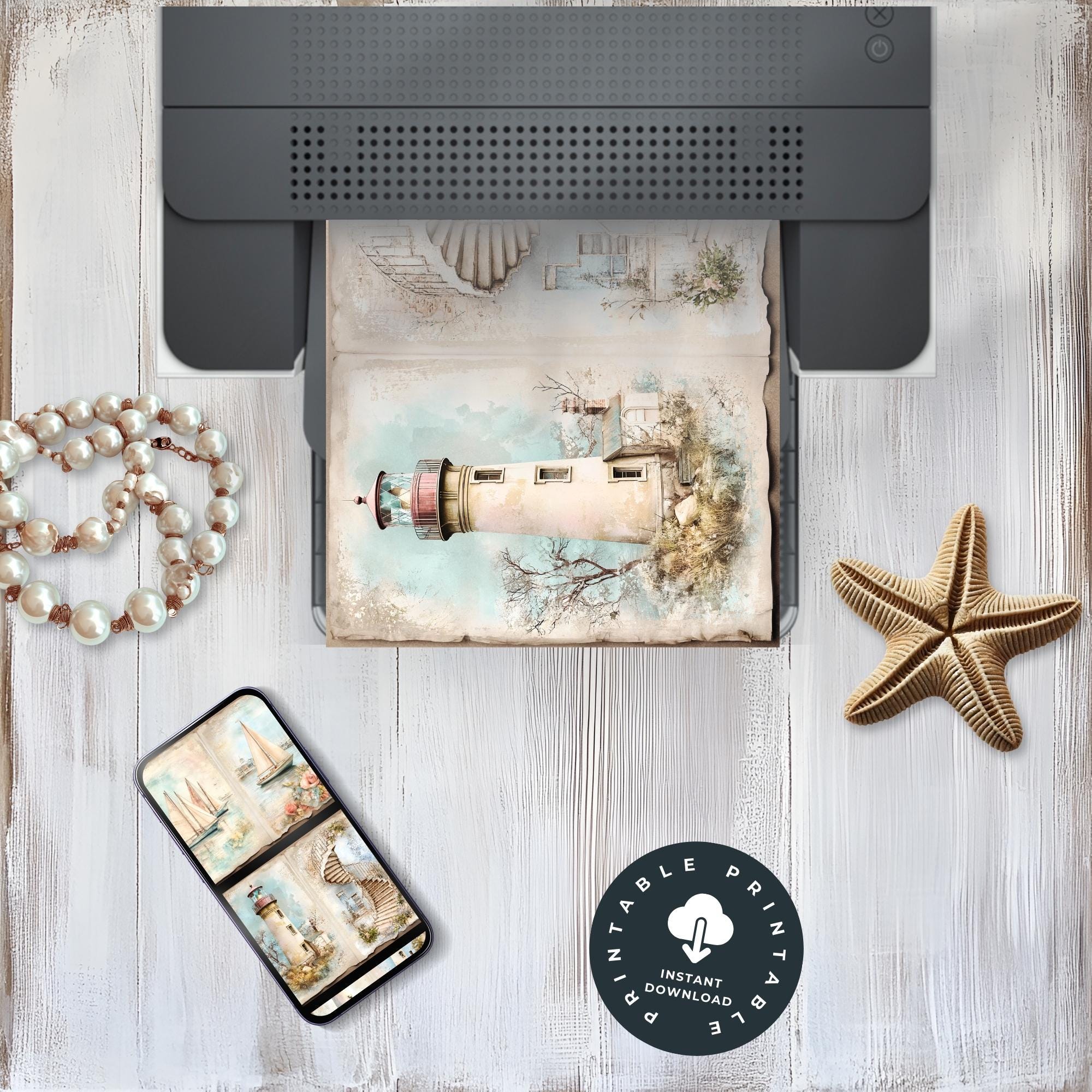 Regency Seaside Junk Journal Pages | Vintage Nautical Ephemera (digital ...