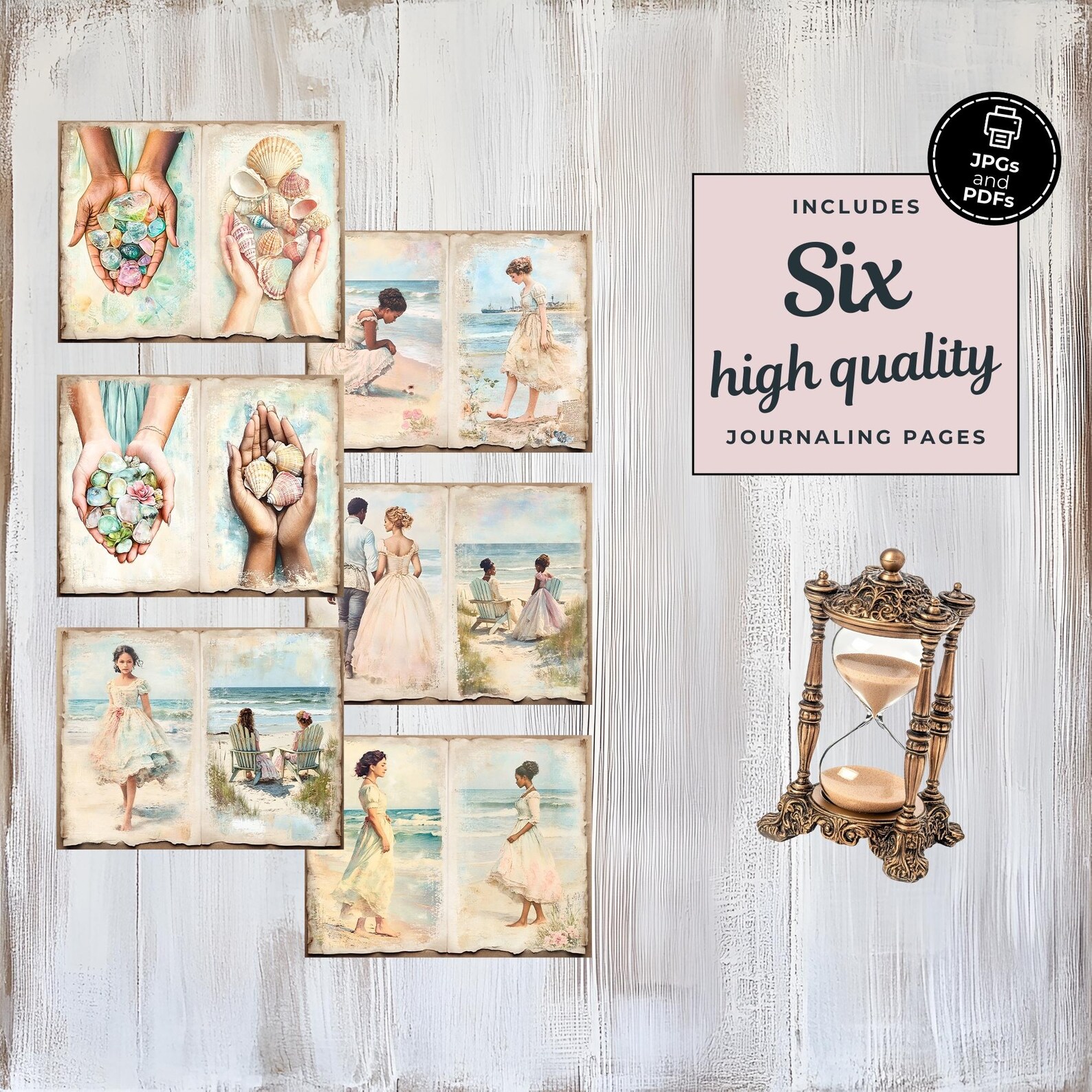 Regency Seaside Junk Journal Pages | Vintage Coastal Ephemera (digital ...