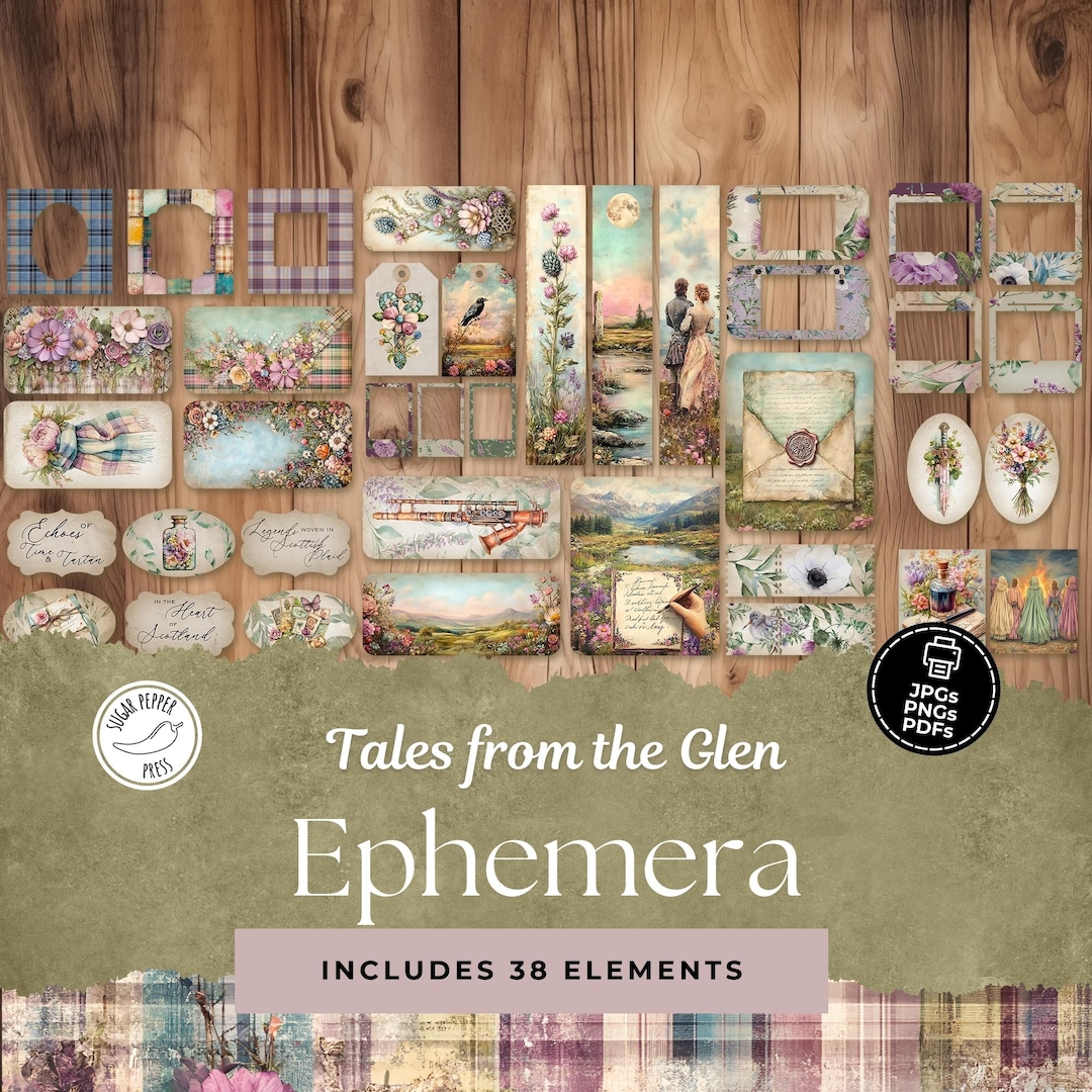 Scotland Tales From the Glen Junk Journal Ephemera Kit | Scottish ...