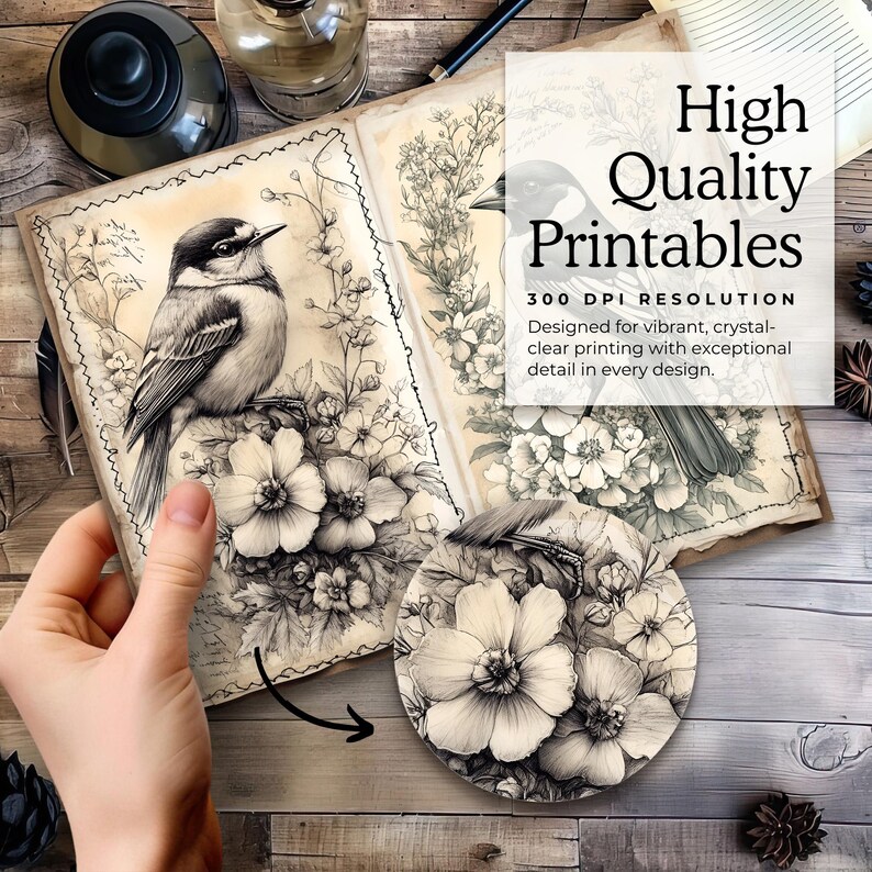 Bird Watcher Junk Journal Pages Vol 3 | Digital Download, Vintage Paper ...