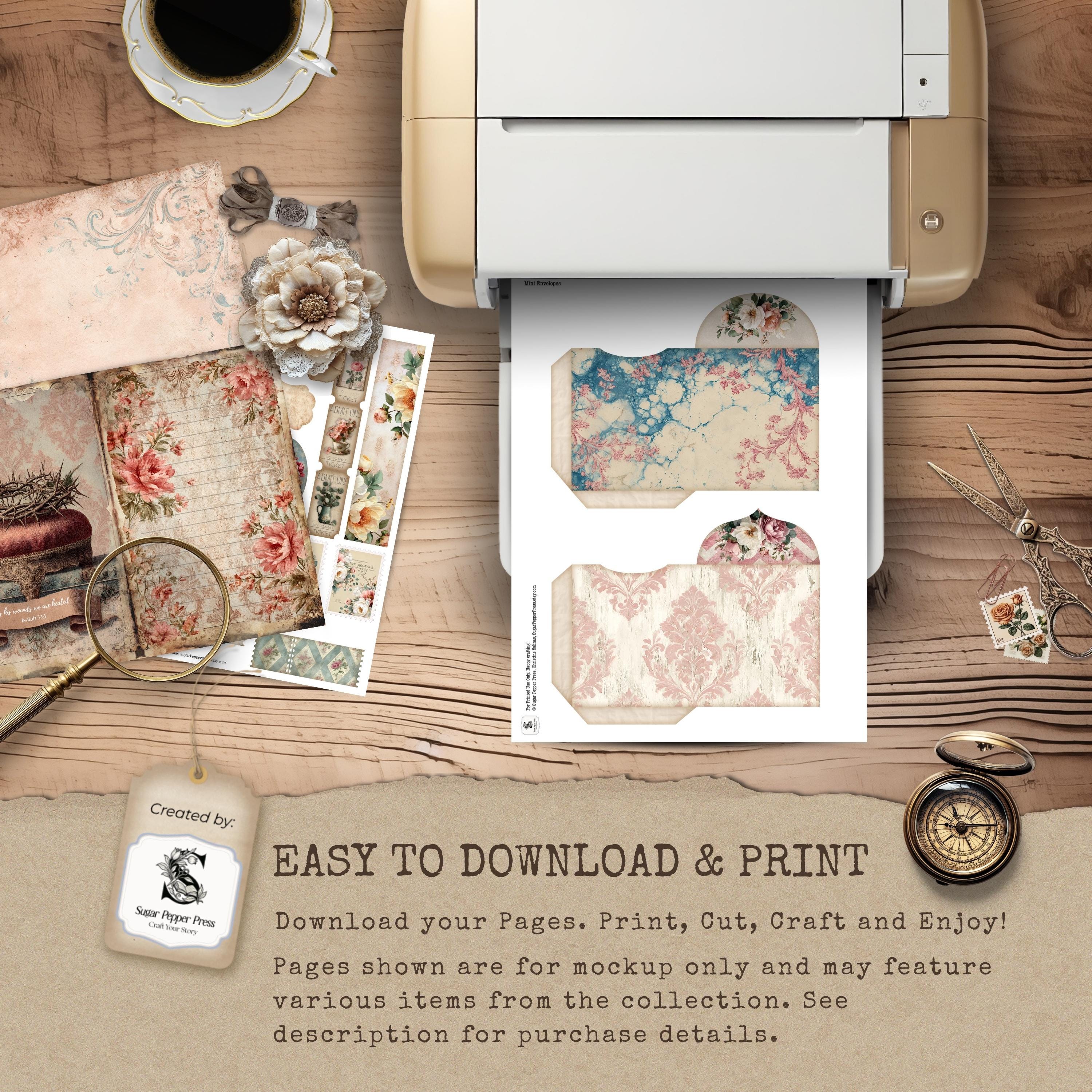 Scripture Writing Junk Journal Kit, Printable Bible Faith Pages Papers ...