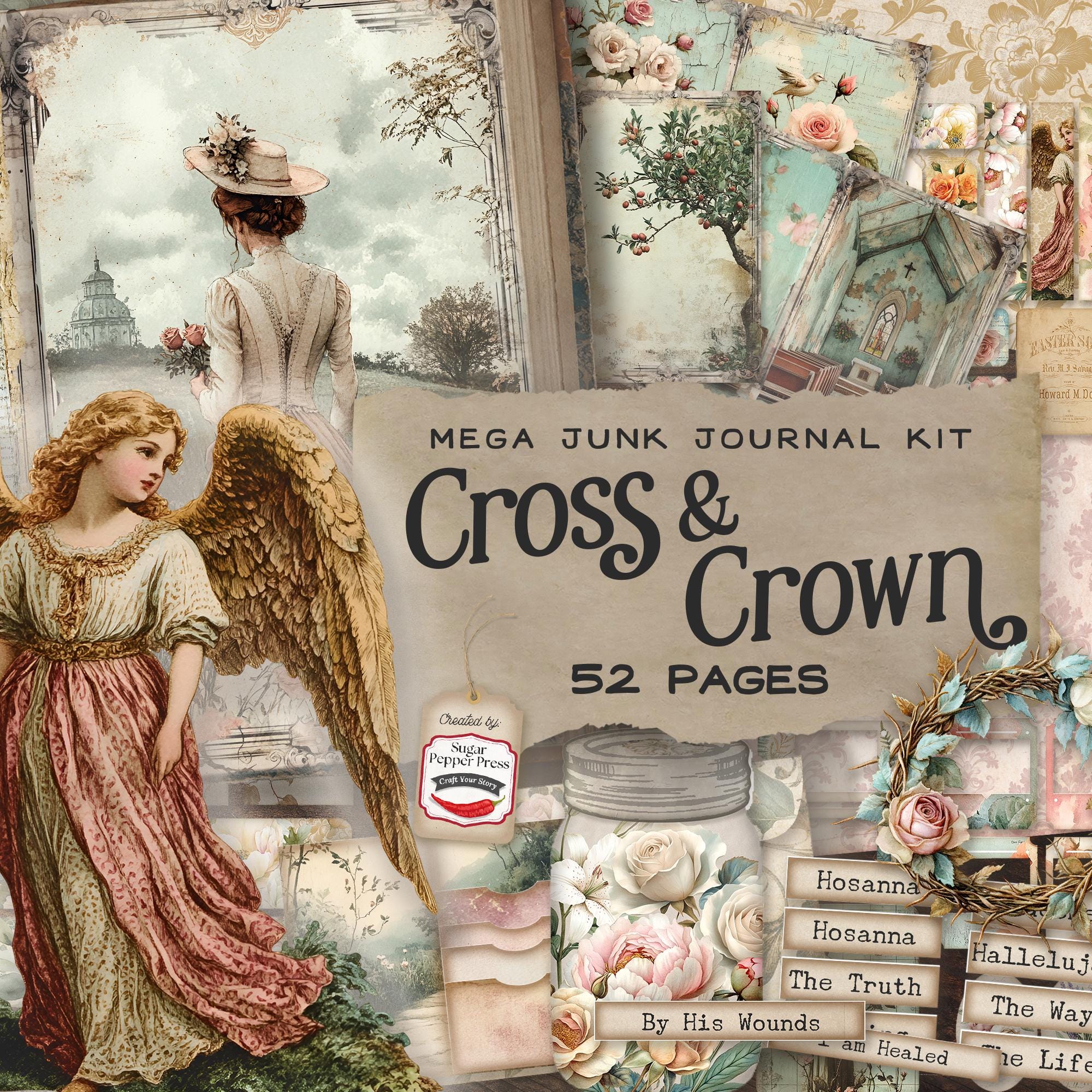 Jesus Junk Journal Faith Mega Kit | Christian Pockets, Ephemera, Pages ...