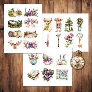 Scotland Tales From the Glen Fussy Cuts Junk Journal Kit| Digital ...