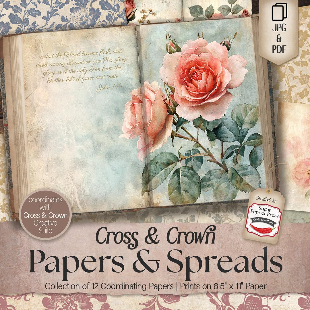 Faith Junk Journal Papers | Vintage Christian Printable Backgrounds ...
