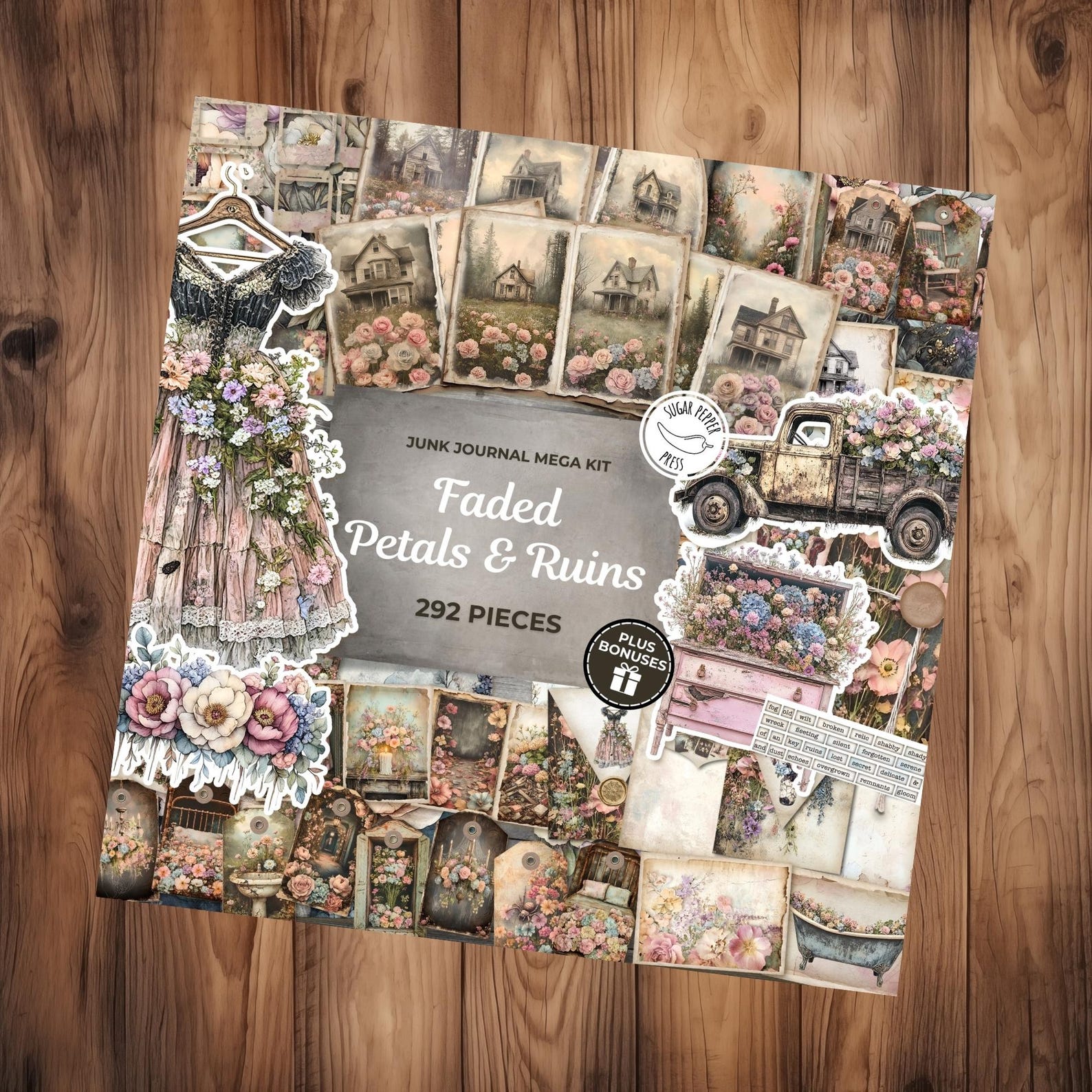 Junk Journal Mega Kit Bundle Vol 1, Scrapbook Pages (digital Download ...