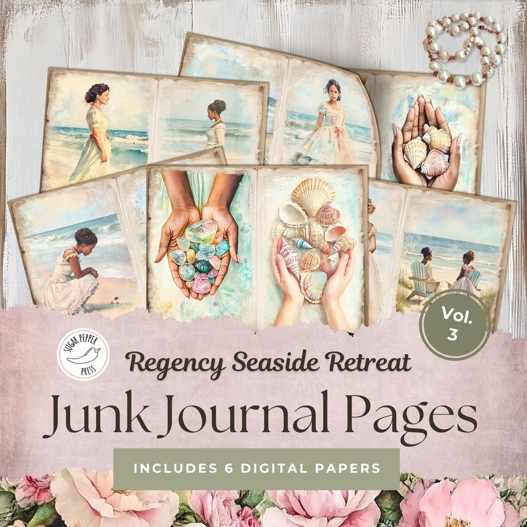 Regency Seaside Retreat Junk Journal Pages Vol 3 | Nautical Lighthouse ...