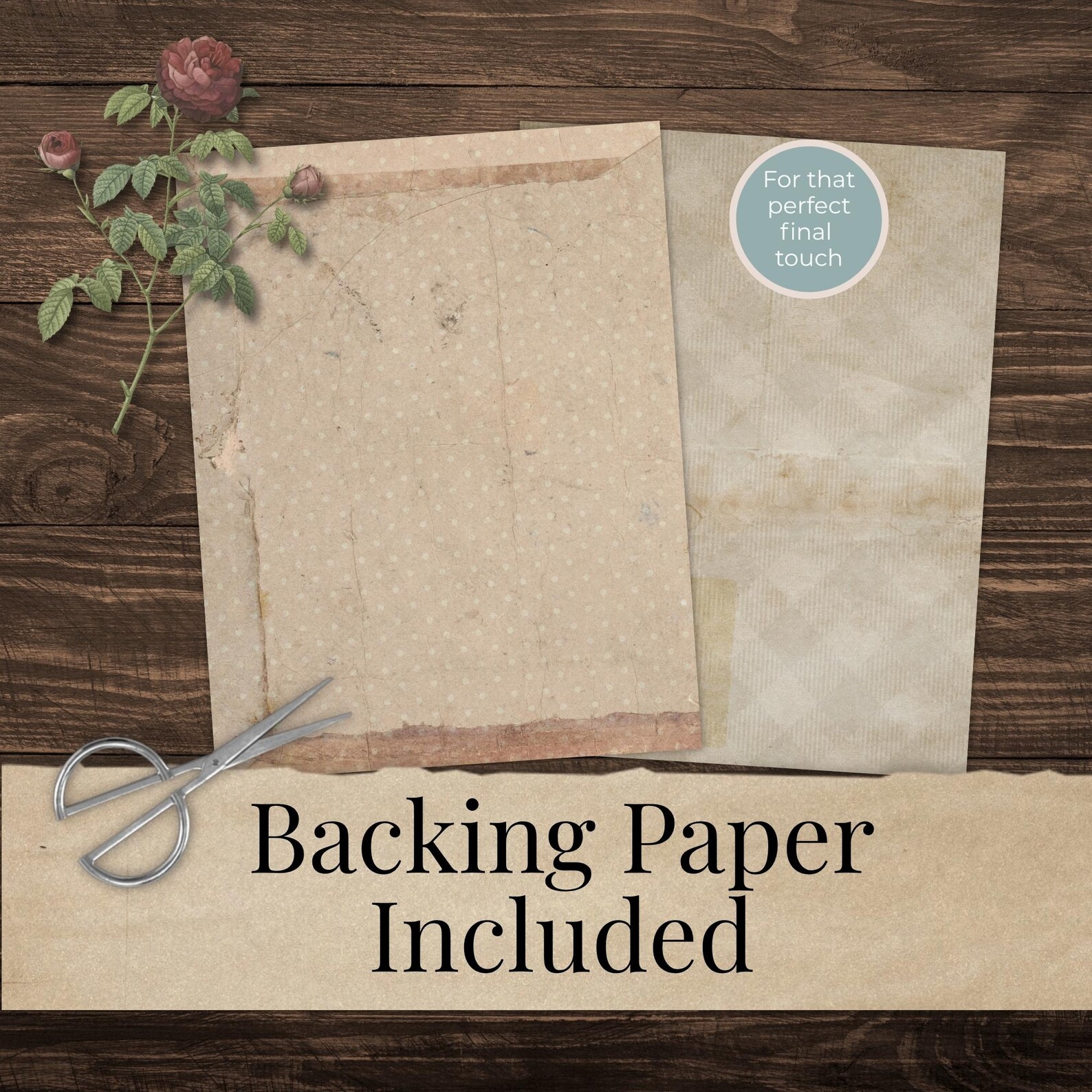 Lined Roses Journal Pages, Shabby Chic Printable Paper (digital ...