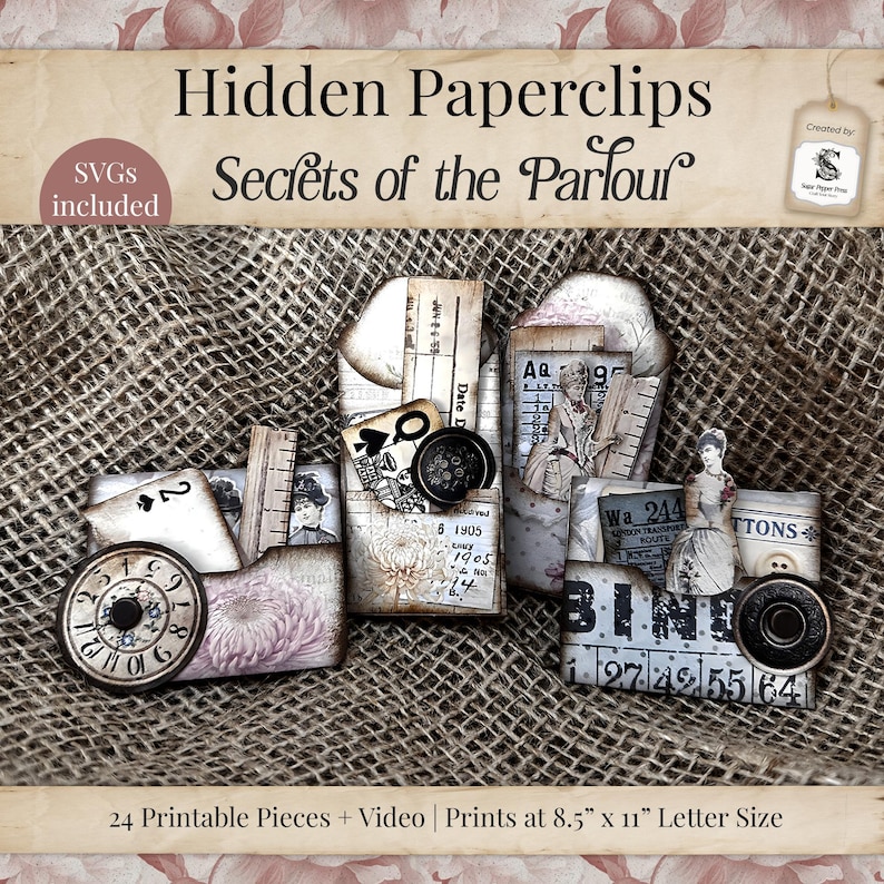 Hidden Paperclip Digital Download With Video Tutorial, Vintage ...