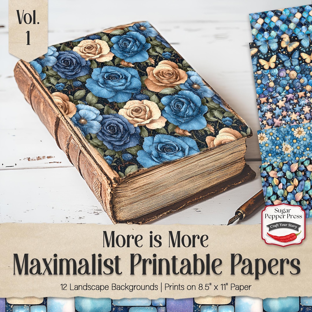 Blue & Gold Printable Papers | 12 Gorgeous Maximalist Designs for Junk ...