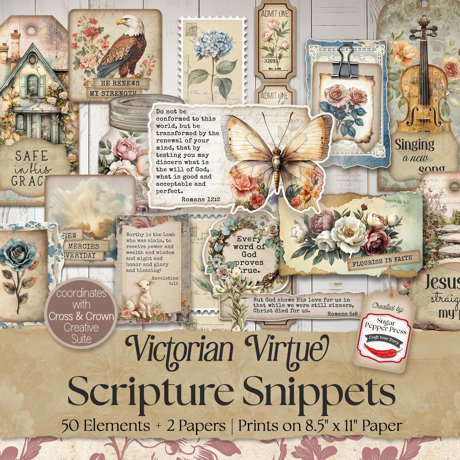 Scripture Scraps Junk Journal Victorian Vintage | Christian Printable ...