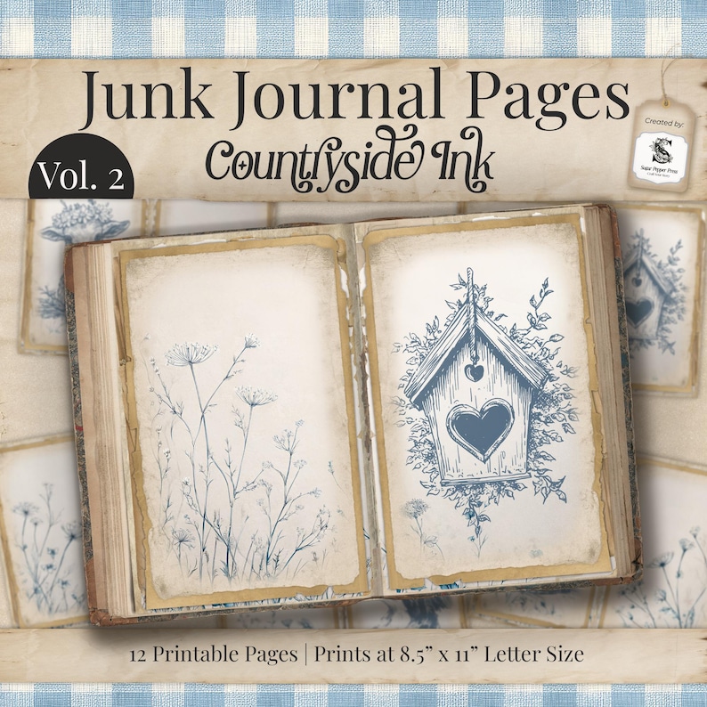 Country Farmhouse Junk Journal Pages Vol. 2 | Printable Vintage ...