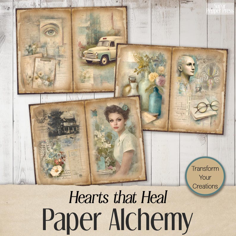 Nurse Junk Journal Pages Kit, Vintage Medical Ephemera (digital ...