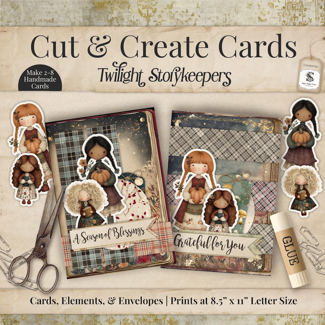 Woodland Friends Printable Card Kit – Cottagecore DIY Greeting Cards ...
