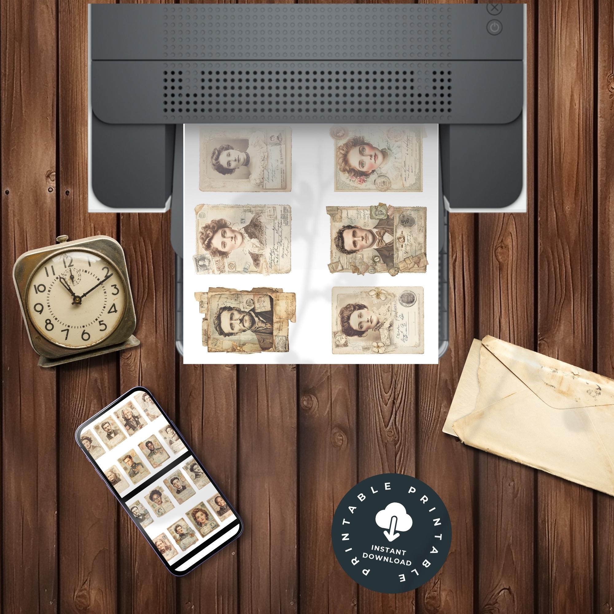 Vintage Profiles Antique ID Cards Vol 3 | 24 Printable Antique ID Cards ...