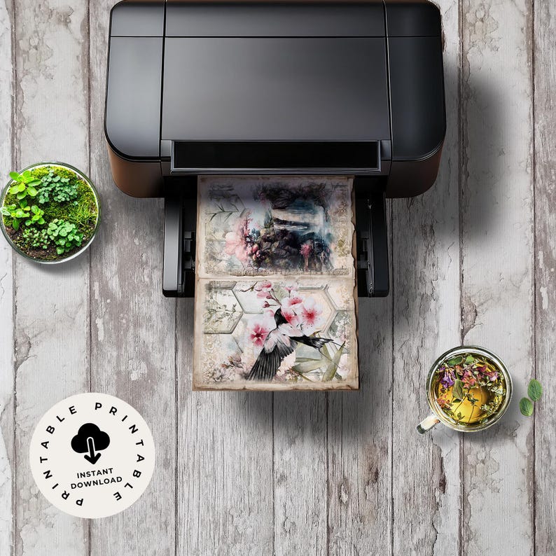 Vintage Japan Junk Journal Pages, Digital Scrapbook Paper Kit, Japanese ...