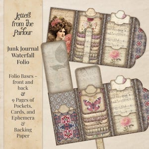 Victorian Vintage Junk Journal Waterfall Folio, With Video Tutorial ...