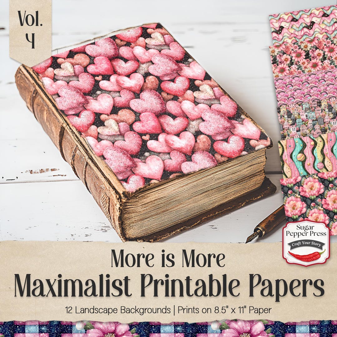 Pink Maximalist Printable Papers | Scrapbook, Junk Journal (digital ...