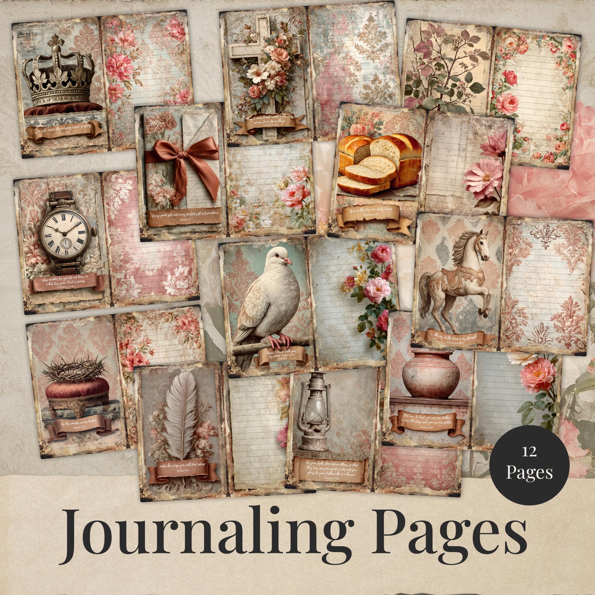 Scripture Writing Junk Journal Kit, Printable Bible Faith Pages Papers ...
