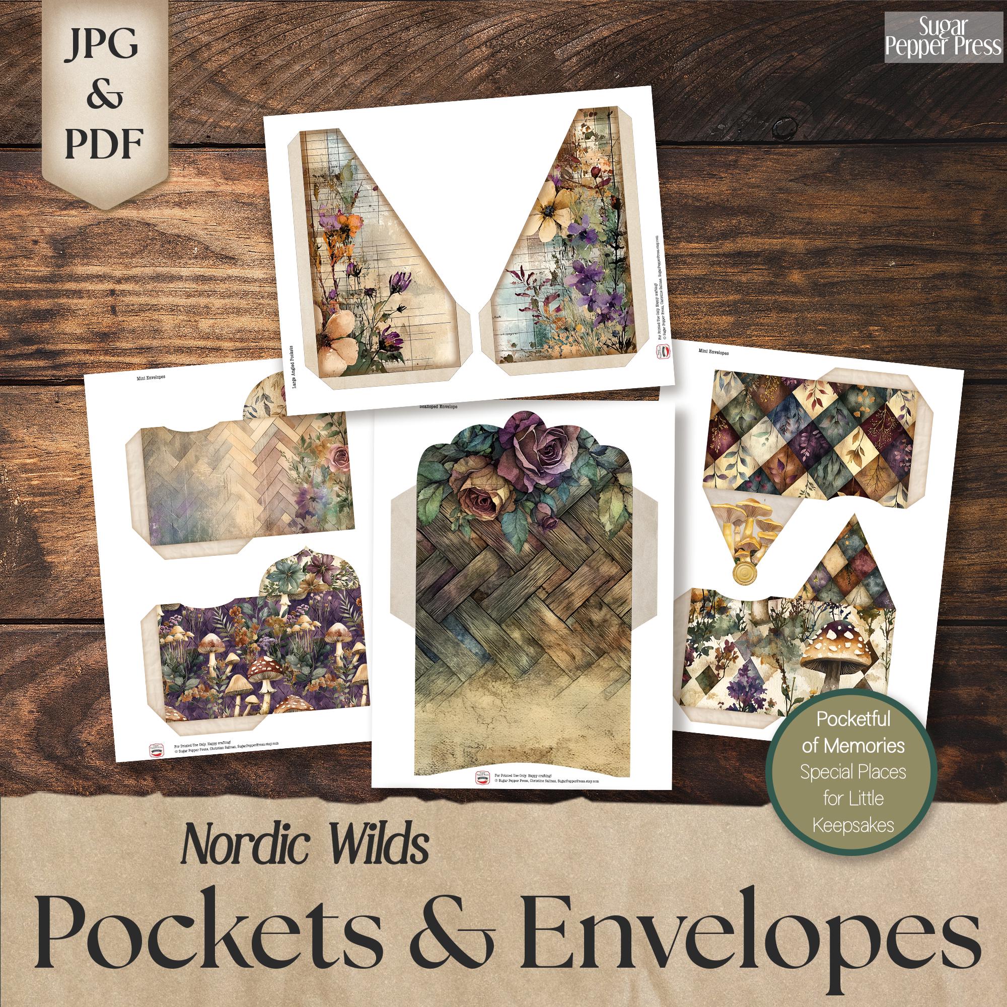Nature Themed Junk Journal, Norway Vintage Pockets & Envelopes ...