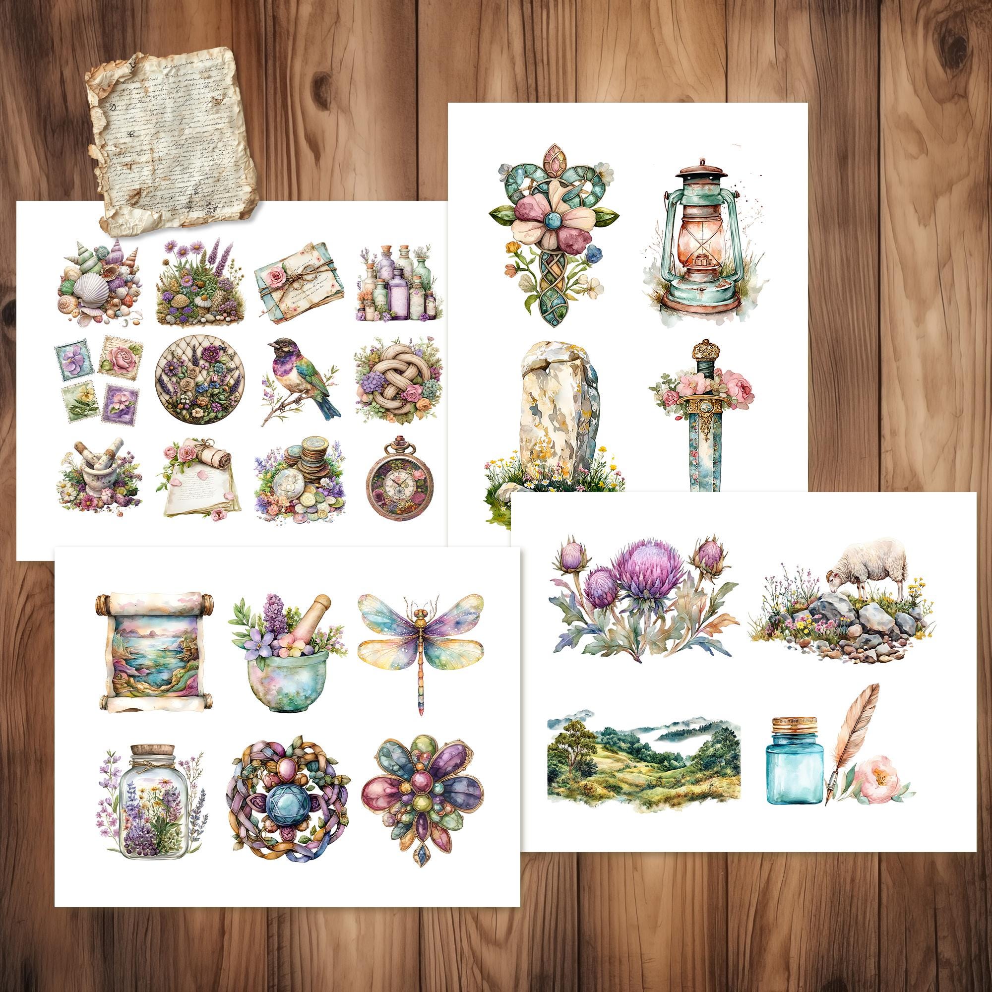 Scotland Tales From the Glen Fussy Cuts Junk Journal Kit| Digital ...