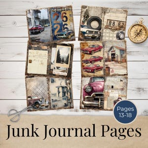 Masculine Junk Journal Printable Kit, Classic Cars Men Theme Pages ...