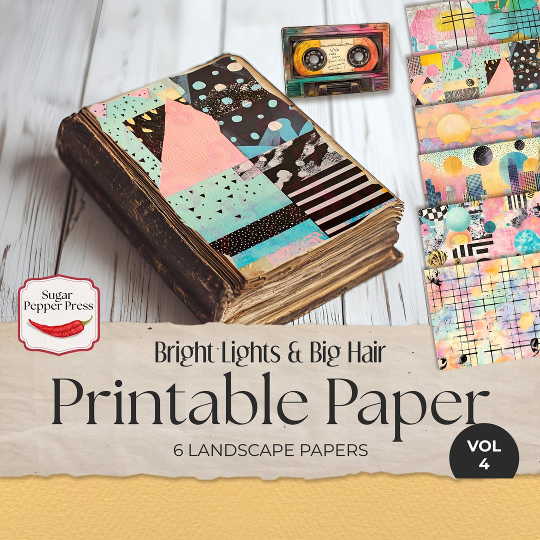 Totally 80s Background Paper Volume 4 | Retro Digital Papers for Junk ...