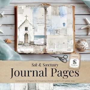 Faith Beach Junk Journal Pages, Bible Coastal Digital Printables ...