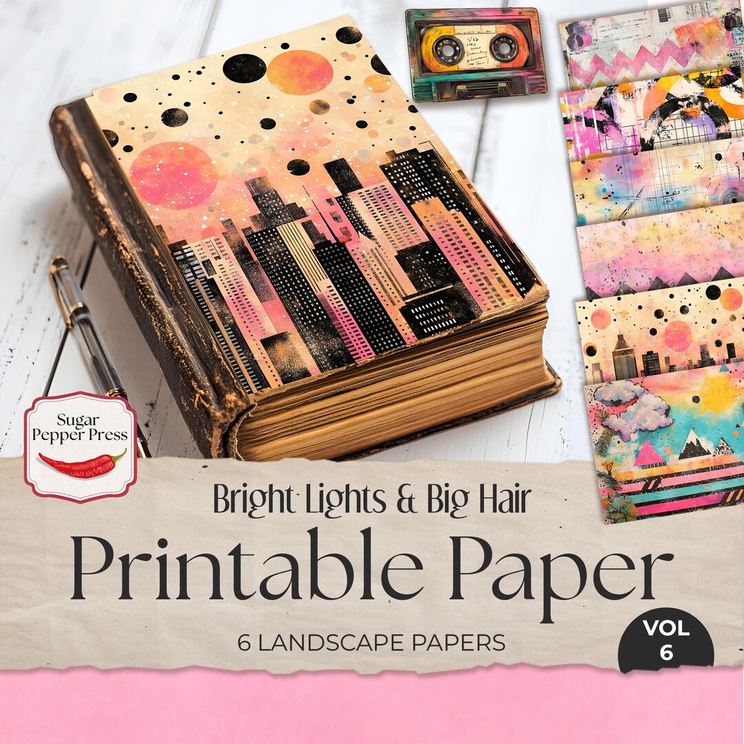 Totally 80s Background Paper Vol 6 | Digital Scrapbooking Papers Groovy ...