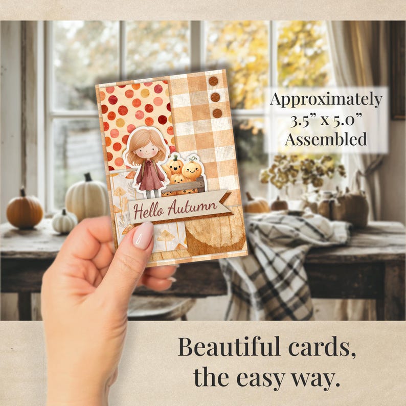 Fall Printable Card Making Kit – Easy DIY Autumn Greeting Cards ...