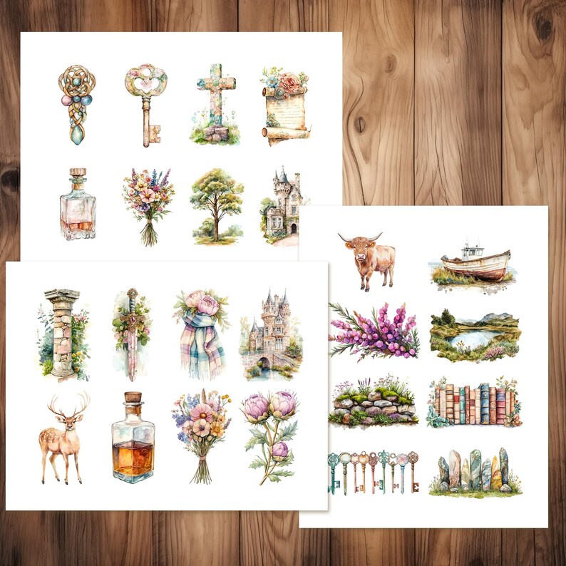 Scotland Tales From the Glen Fussy Cuts Junk Journal Kit| Digital ...